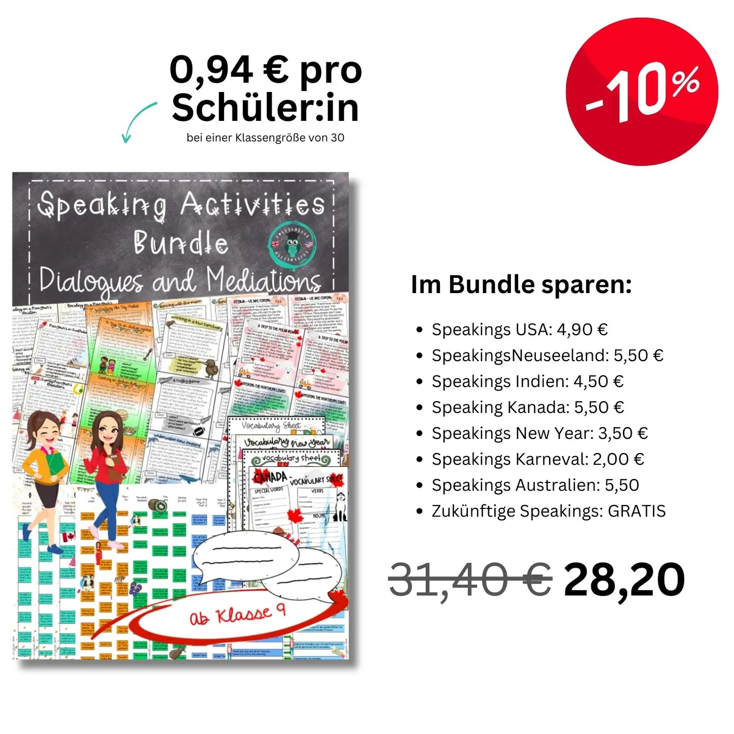 Speaking Activities Materialpaket für Klasse 9 und 10 – englishlove